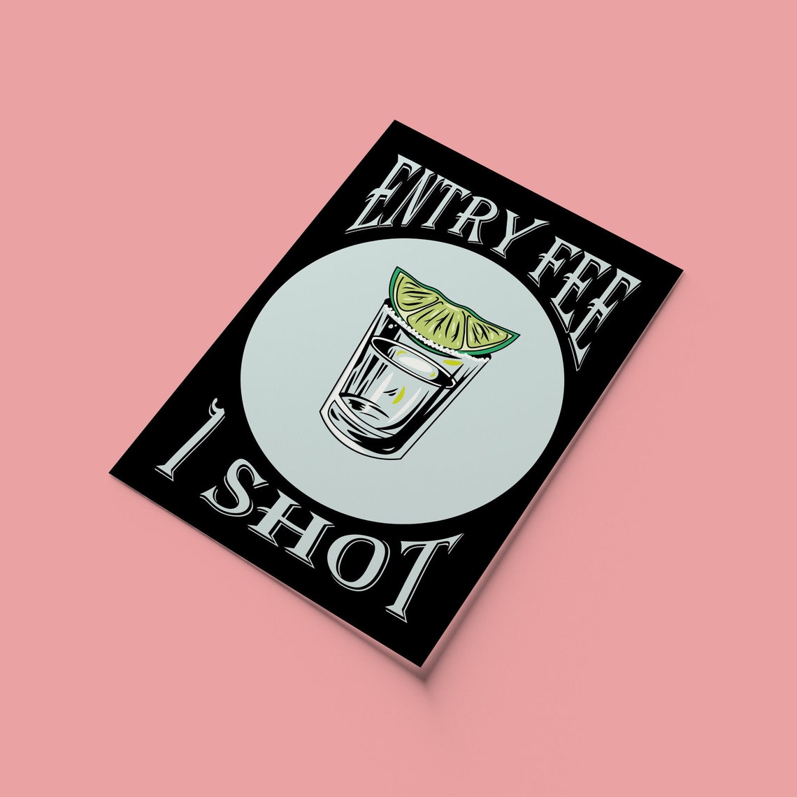 Entry Fee One Shot Sign, Printable Adult Party Decor, Party Entry Table ...