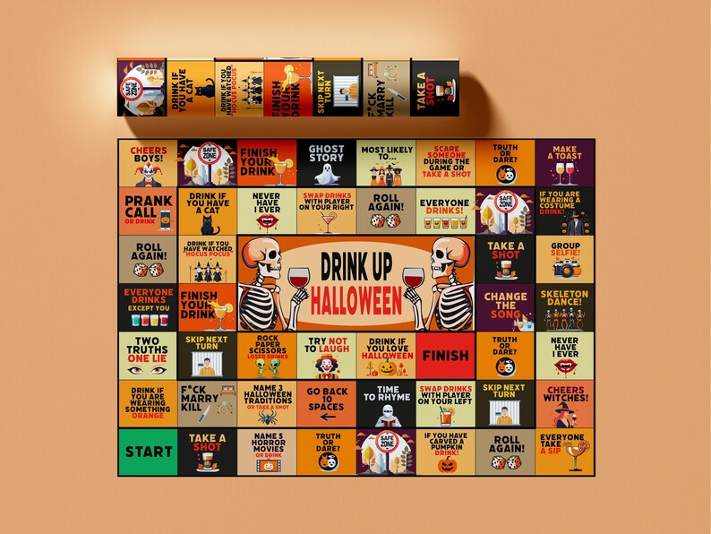 Halloween Drinking Game, Halloween Printable Board Game, Halloween ...