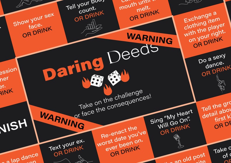 Drinking Board Game, Printable Drinking Board Game, Black Out Drinking ...