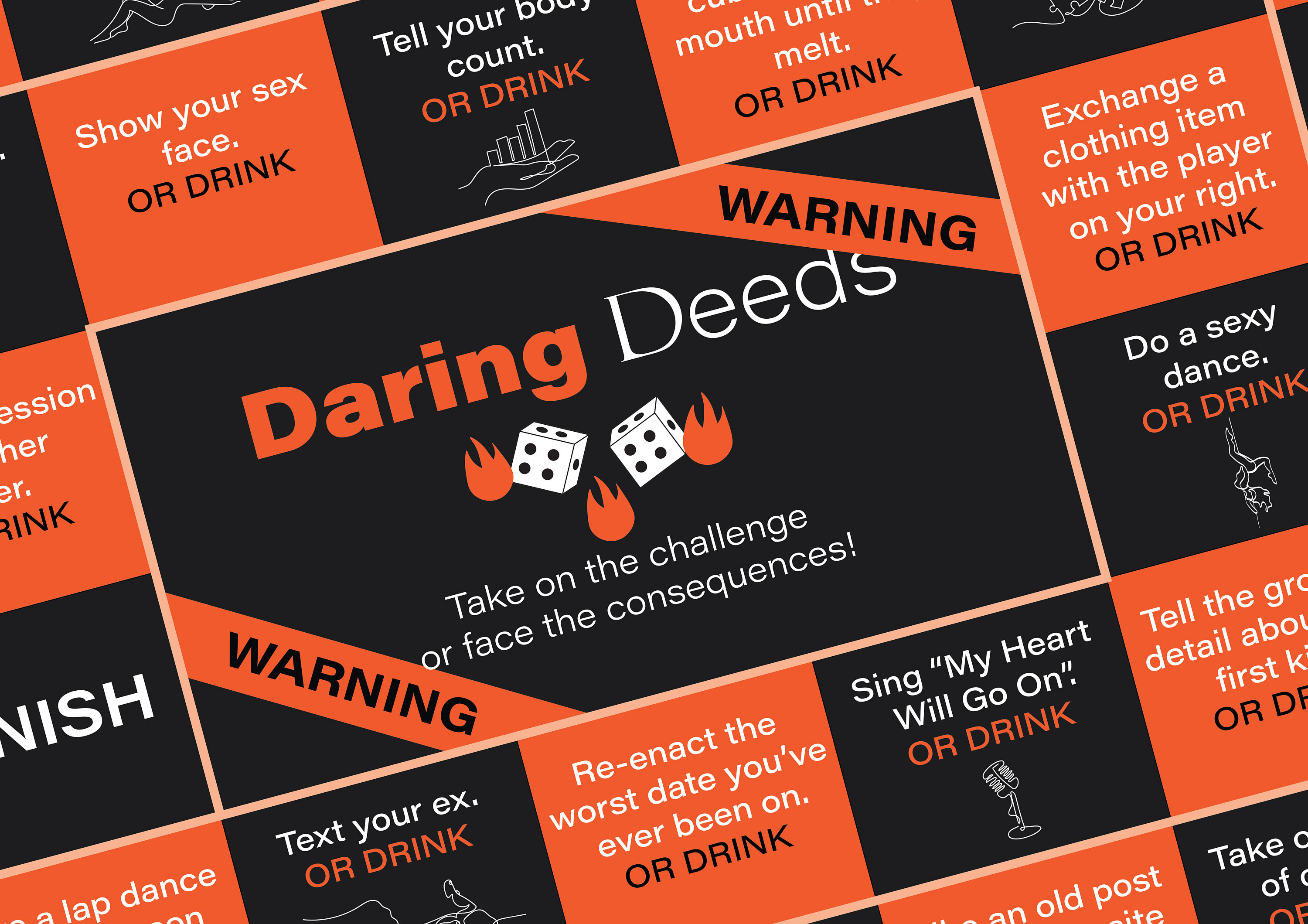 Drinking Board Game, Printable Drinking Board Game, Black Out Drinking ...