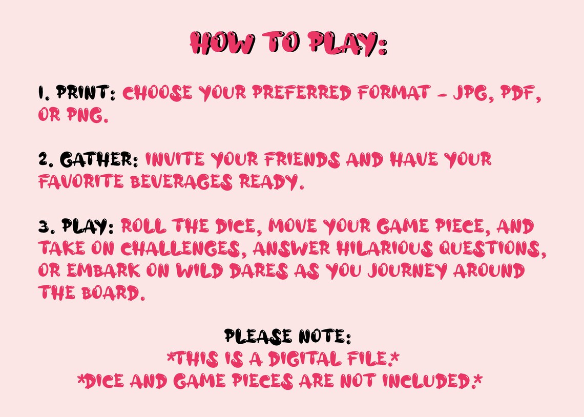 Drinking Board Game, Printable Drinking Board Game, Girls Night ...