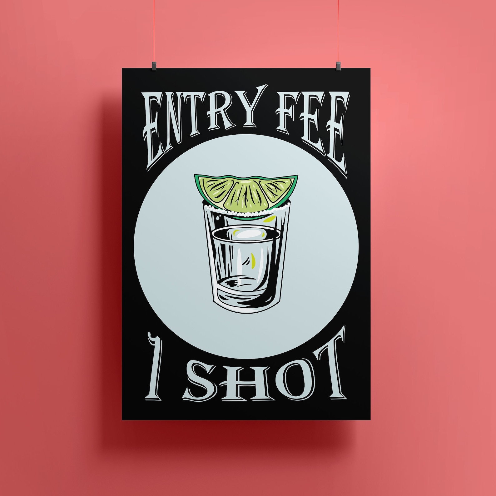 Entry Fee One Shot Sign, Printable Adult Party Decor, Party Entry Table ...