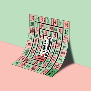 Drinking Board Game, Christmas Printable Drinking Board Game, Black Out ...