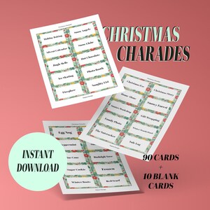 Christmas Charades Game, Christmas Party Games, Printable Christmas ...