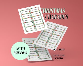Christmas Charades Game, Printable Christmas Charade Cards, Christmas ...