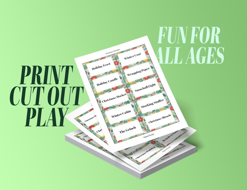 Christmas Charades Game, Christmas Party Games, Printable Christmas ...