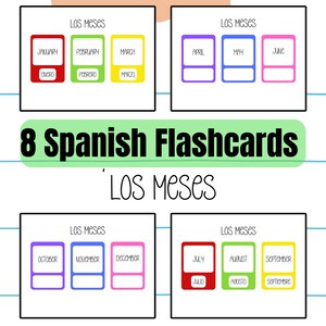 Spanish Vocabulary Flashcard Bundle, Language Learning Study Tool for ...