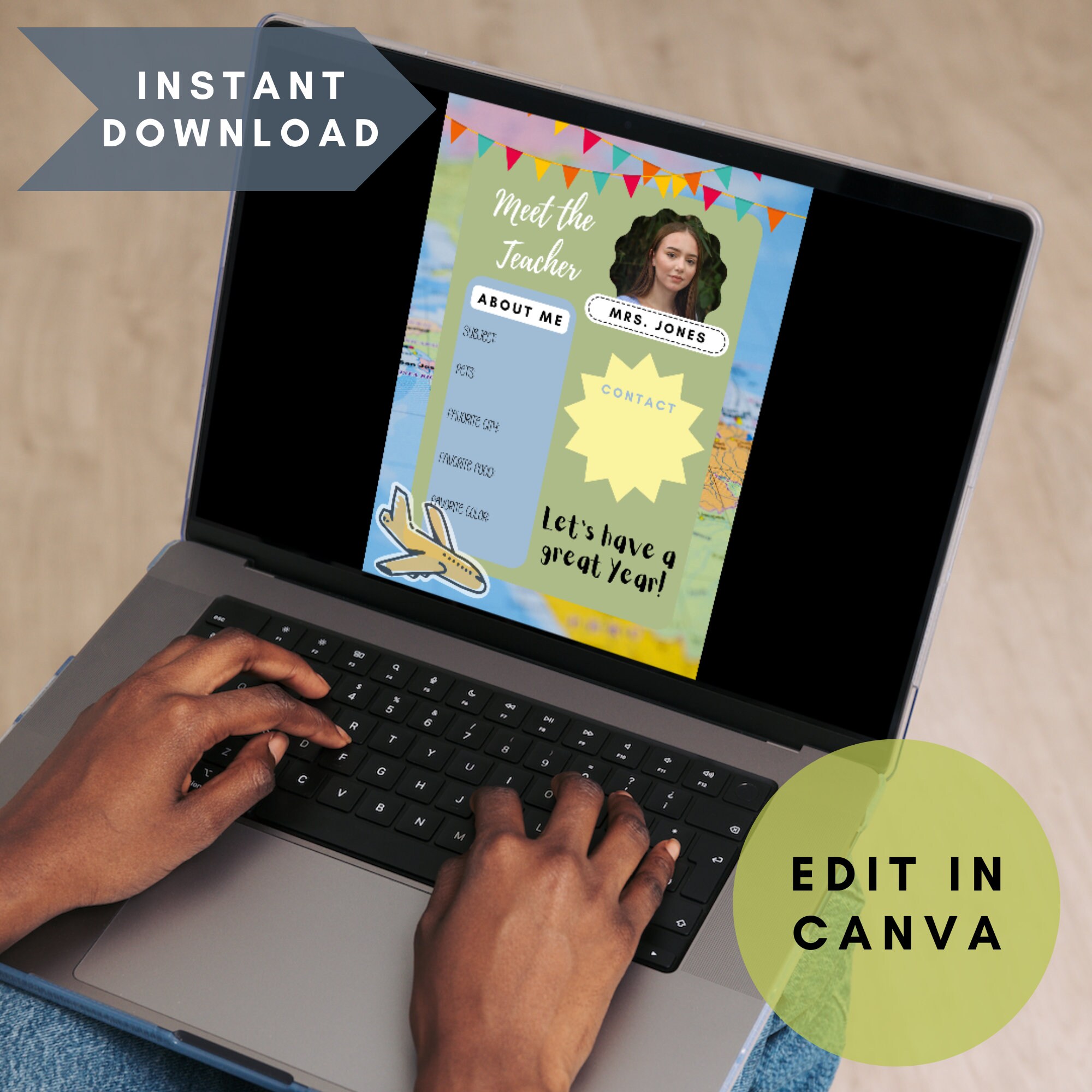 Meet the Teacher Template, Travel Themed Instant Download, Edit in ...