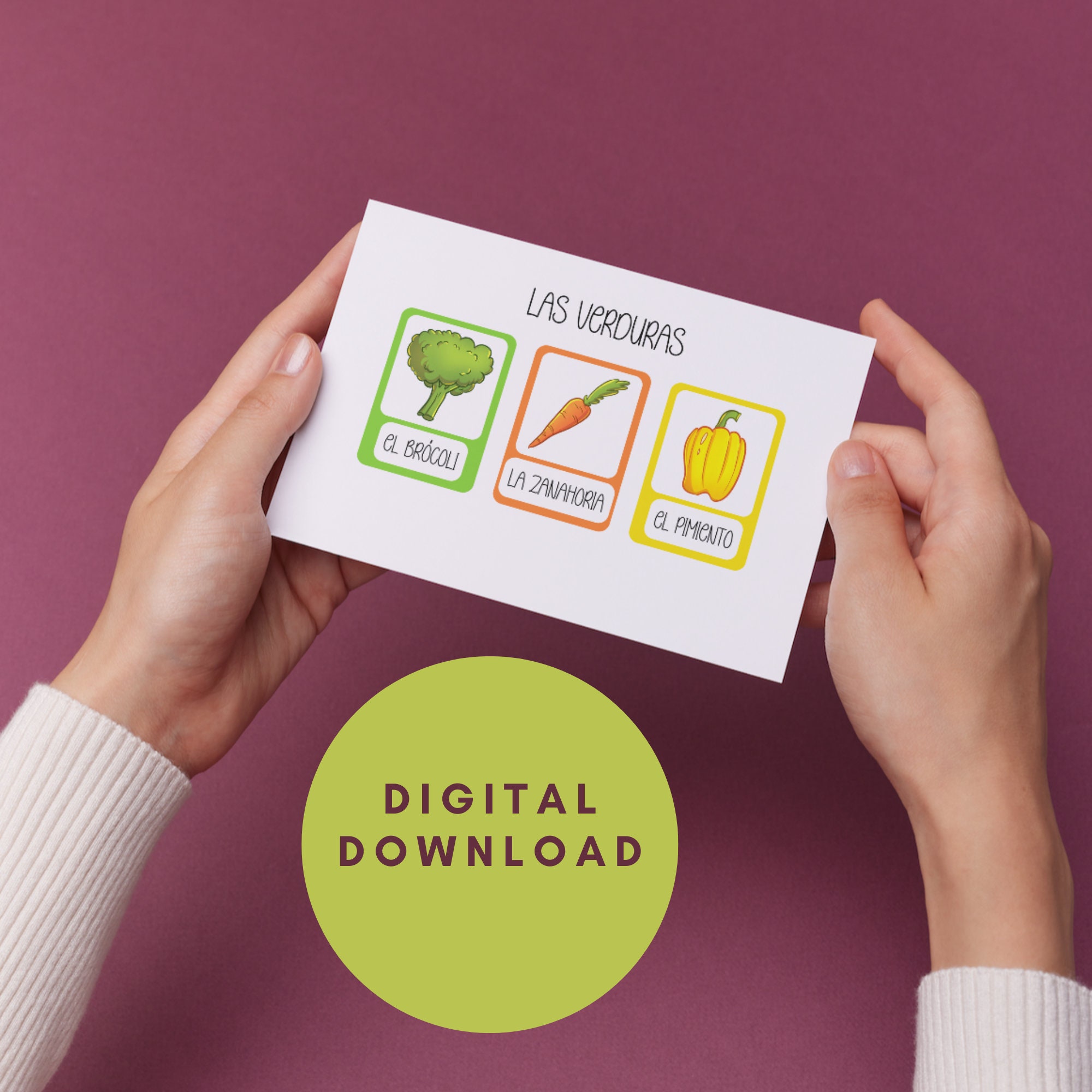 Spanish Vegetables Flashcards Language Learning Study Tool - Etsy