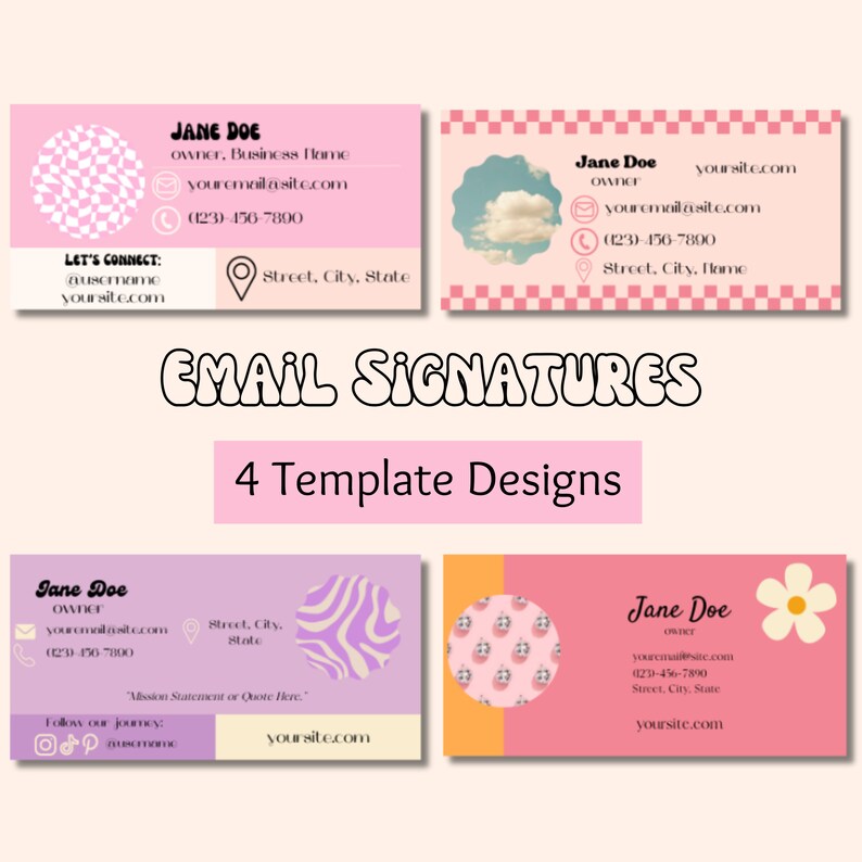 Bright Retro Branding Kit, Editable Canva Templates for Brand ...