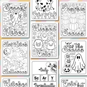 Retro Halloween Coloring Pages, 14 Groovy Spooky Coloring Sheets for ...