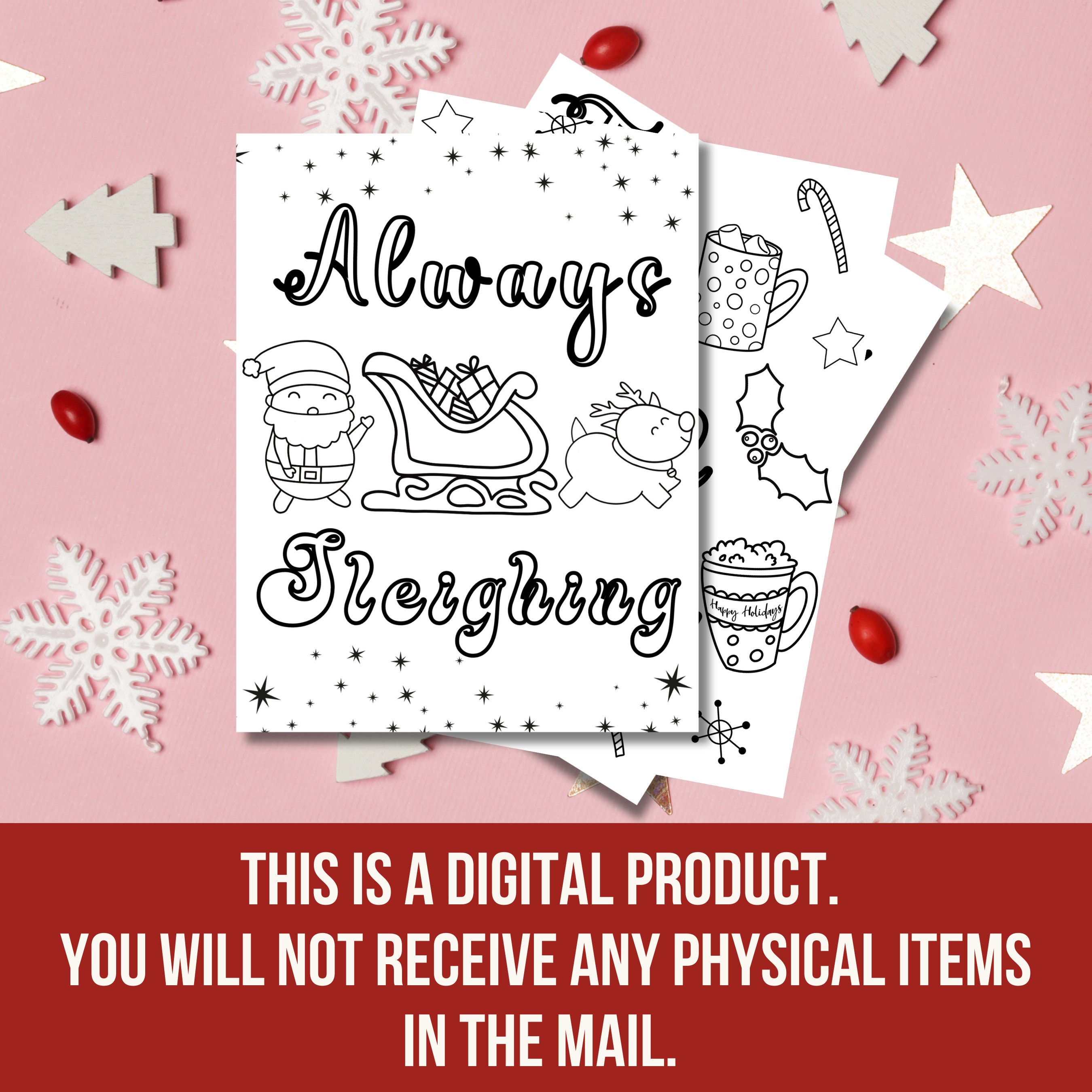 Groovy Christmas Coloring Pages, 10 Retro Festive Coloring Sheets for ...