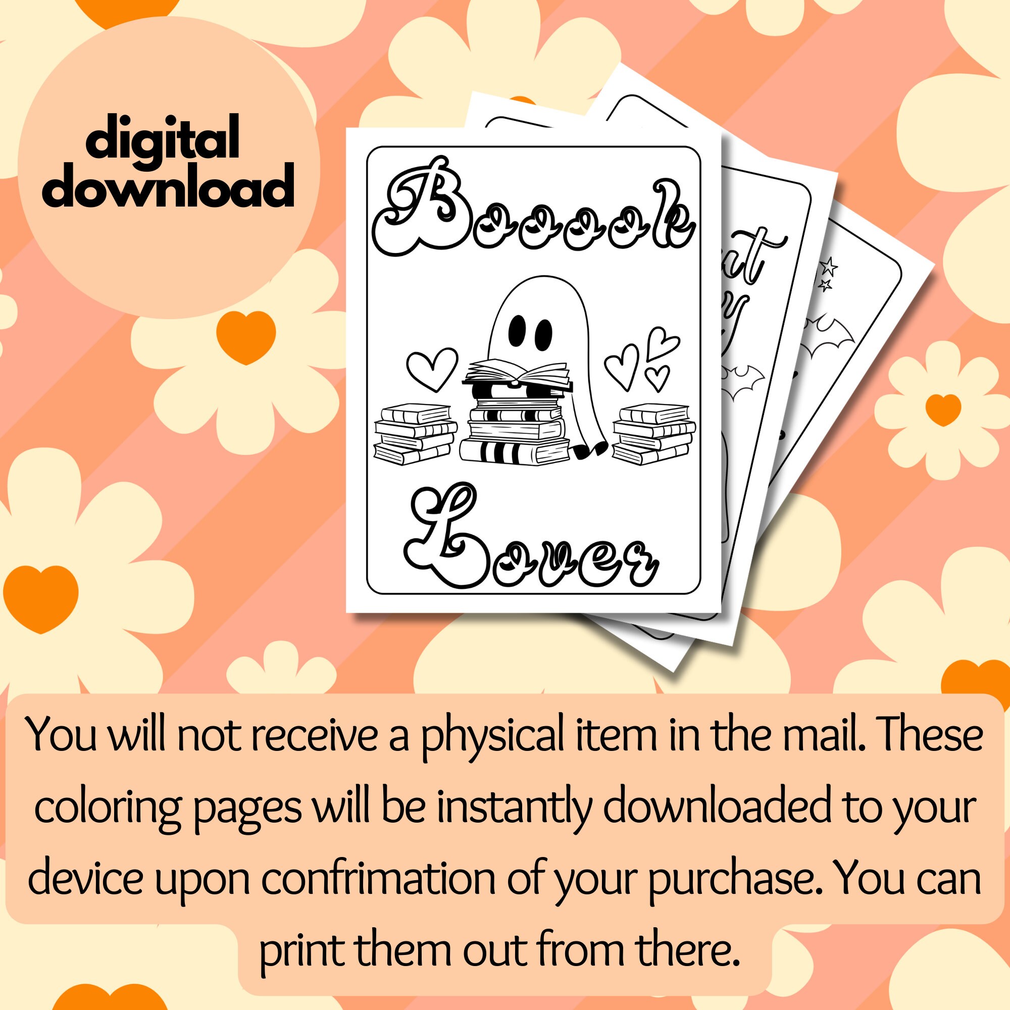 Retro Halloween Coloring Pages, 14 Groovy Spooky Coloring Sheets for ...