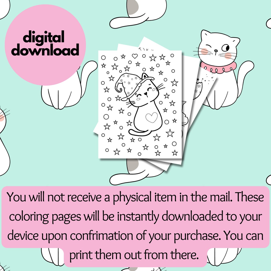Halloween Cats Coloring Pages, 15 Cute Spooky Kitten Coloring Sheets ...