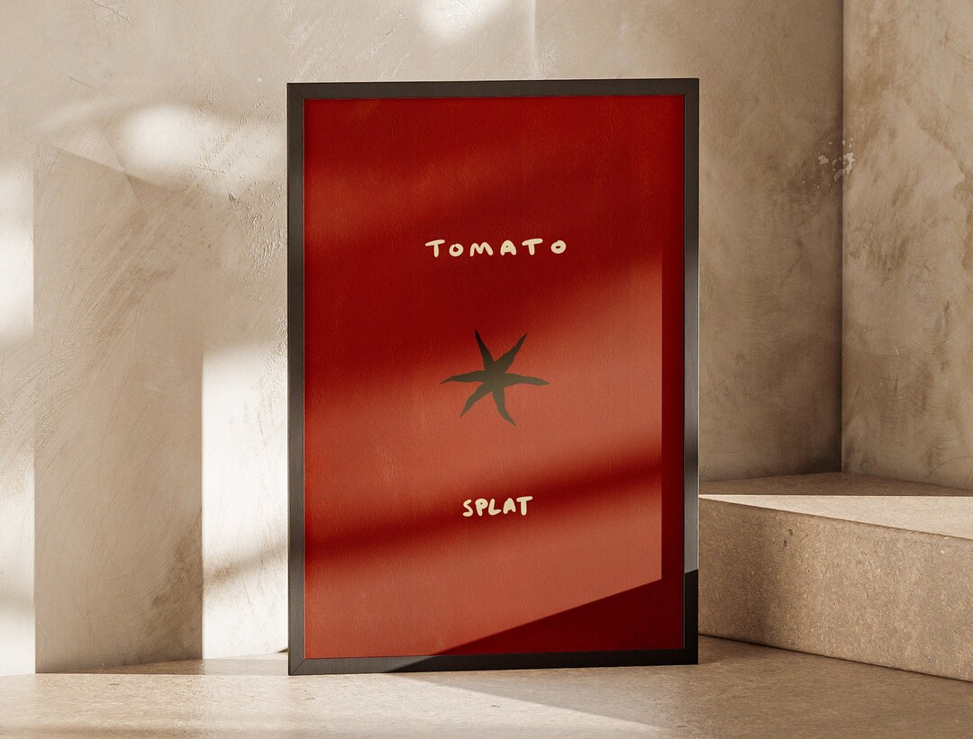Tomato Splat Wall Art Print, Fruit and Veg Home Decor Print, Tomato ...