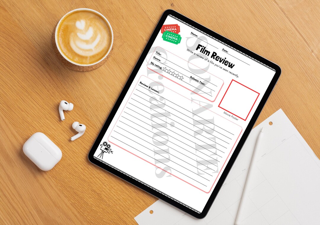 Film Review Homeschool Worksheet - Etsy