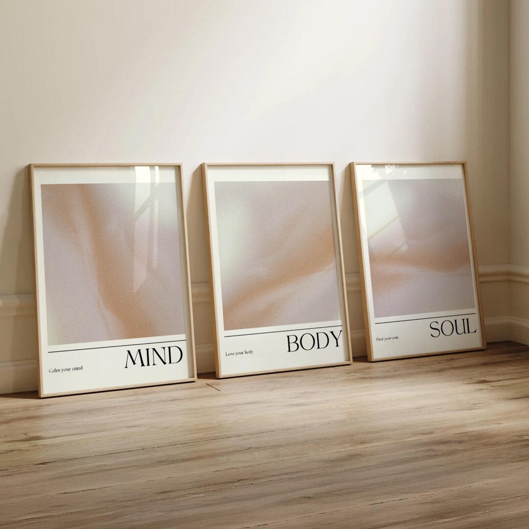 Mind Body Soul Boho Wall Art Prints for Bedroom, Aesthetic Printable ...