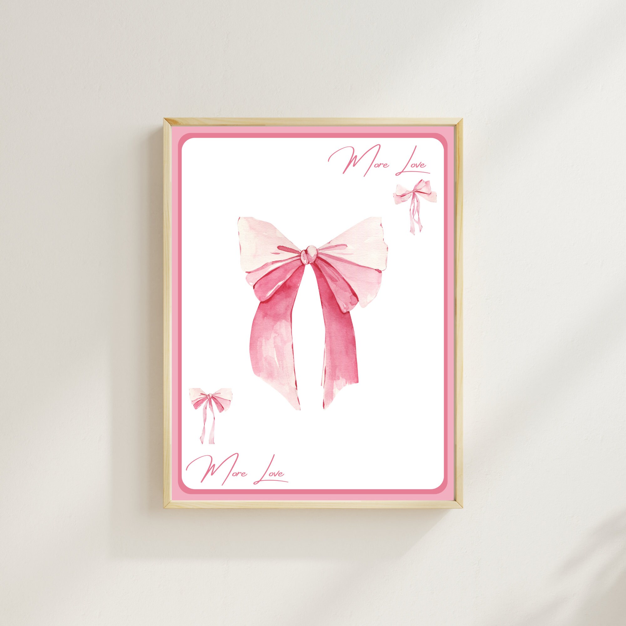 Pink Bows Print, Balletcore Wall Art, Coquette Wall Decor, Pink Room ...