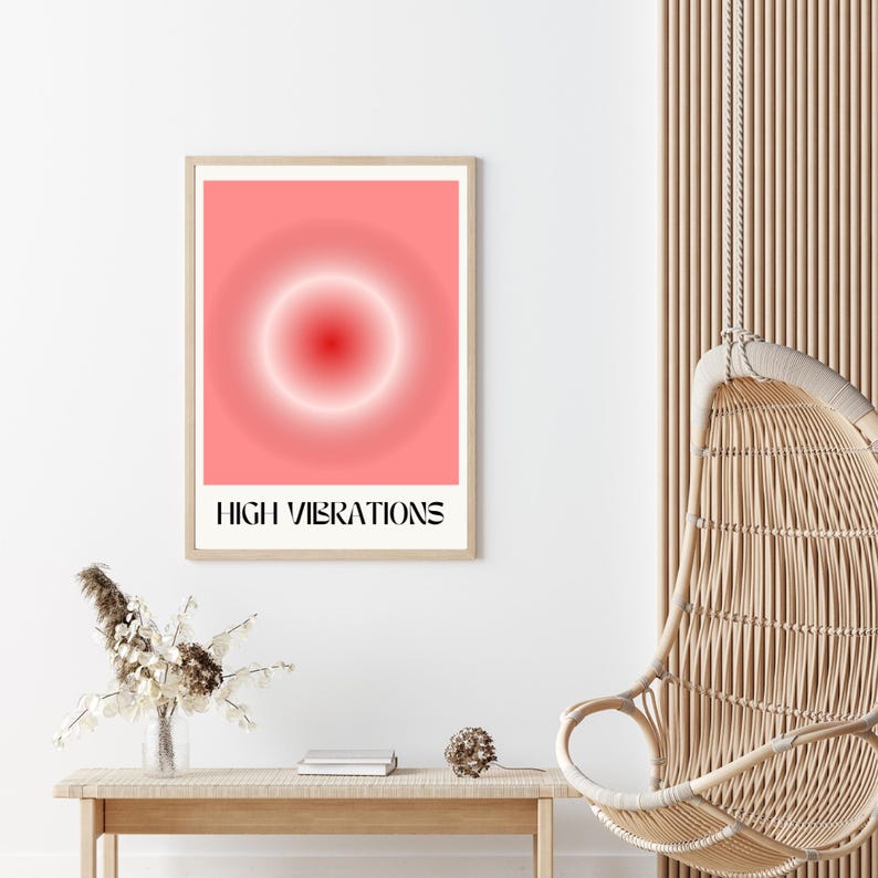 Red Aura Poster | High Vibrations Art | Bedroom Wall Art Decor ...