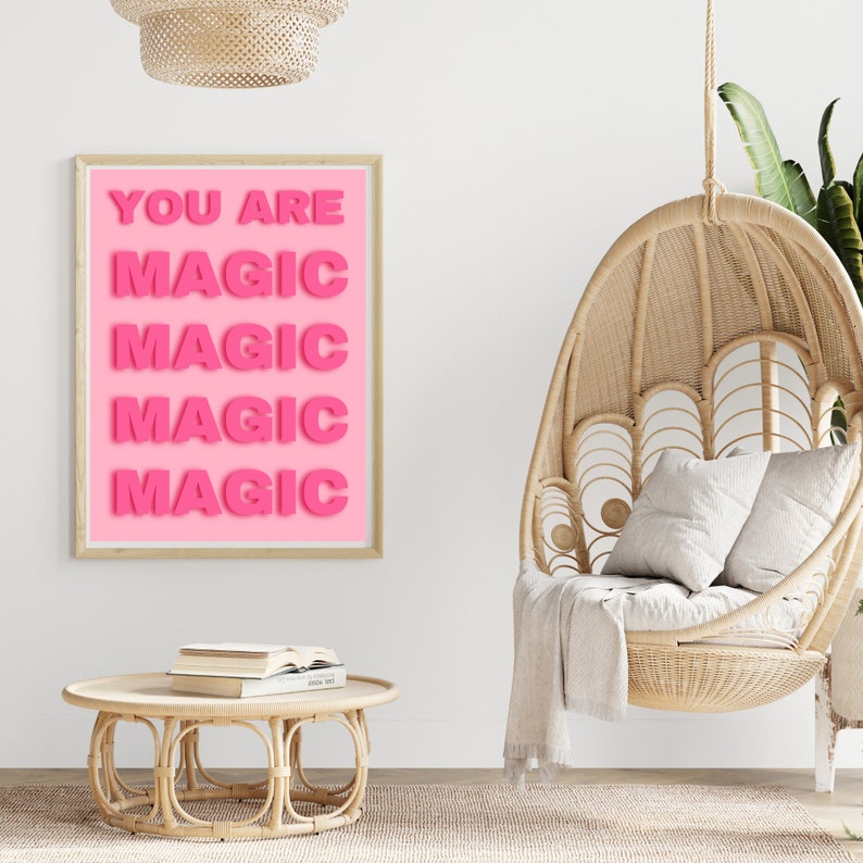 You Are Magic Poster Pink Aesthetic Trendy Wall Art Printable - Etsy