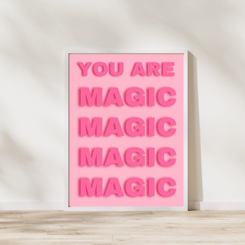 You Are Magic Poster Pink Aesthetic Trendy Wall Art Printable - Etsy