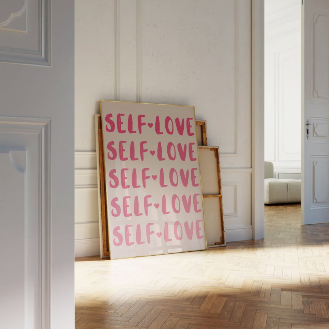 Self Love Wall Art, Self Love Quotes, Pink Wall Art, Self Love PNG ...