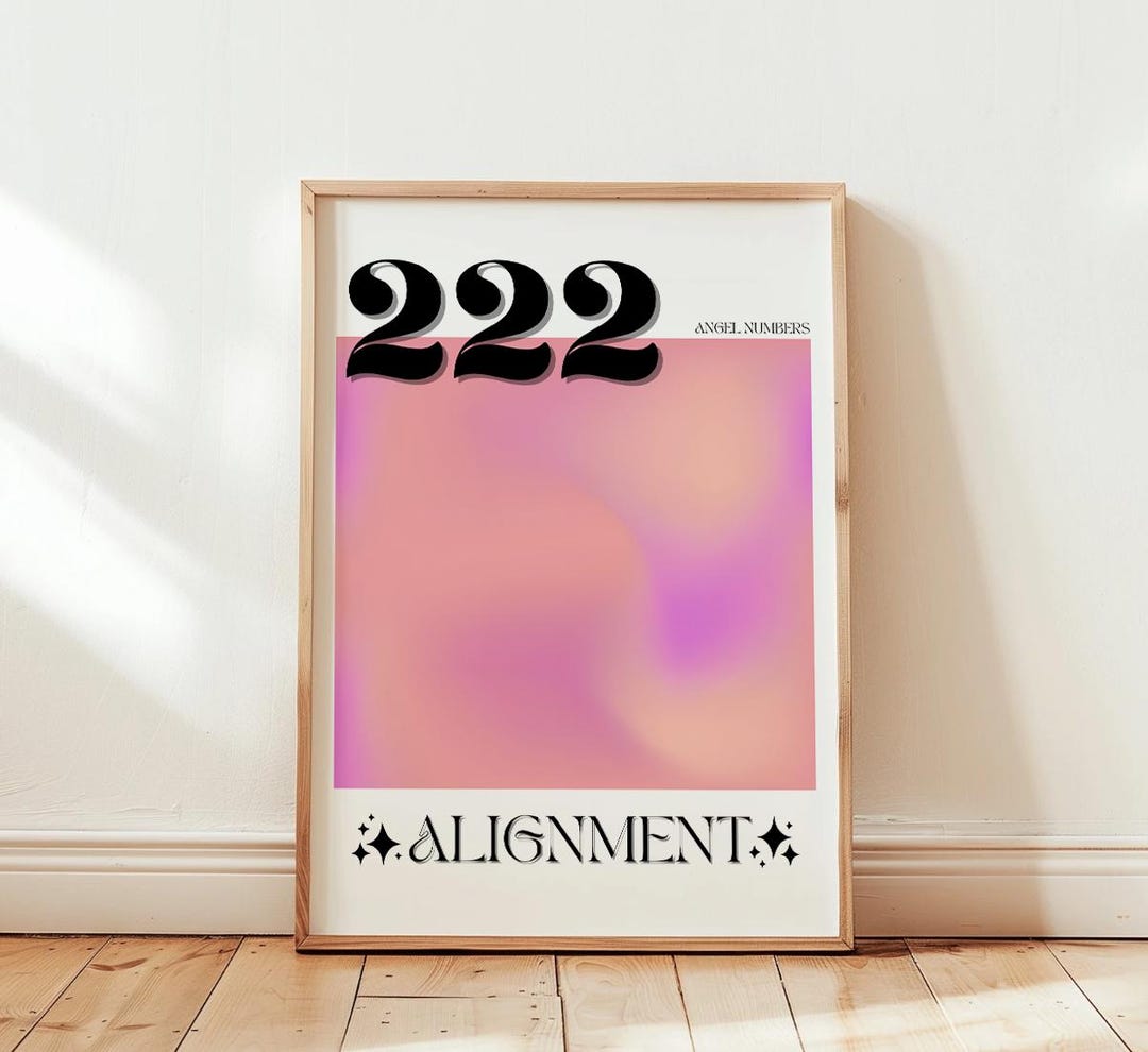 Alignment 222 Angel Numbers Wall Art for Bedroom, Aesthetic Trendy ...