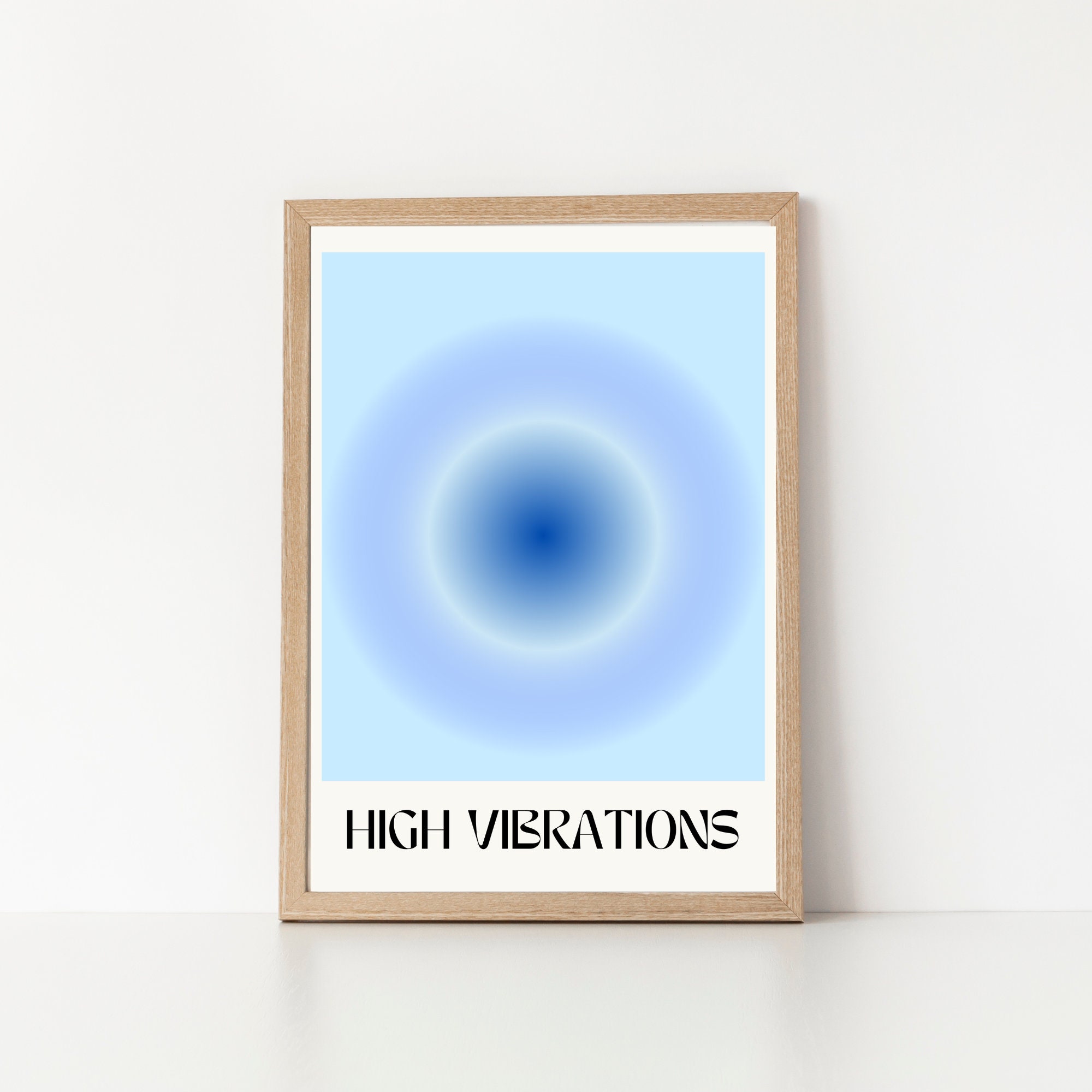 Light Blue Aura Gradient Poster Posters and Prints Abstract Wall Art ...
