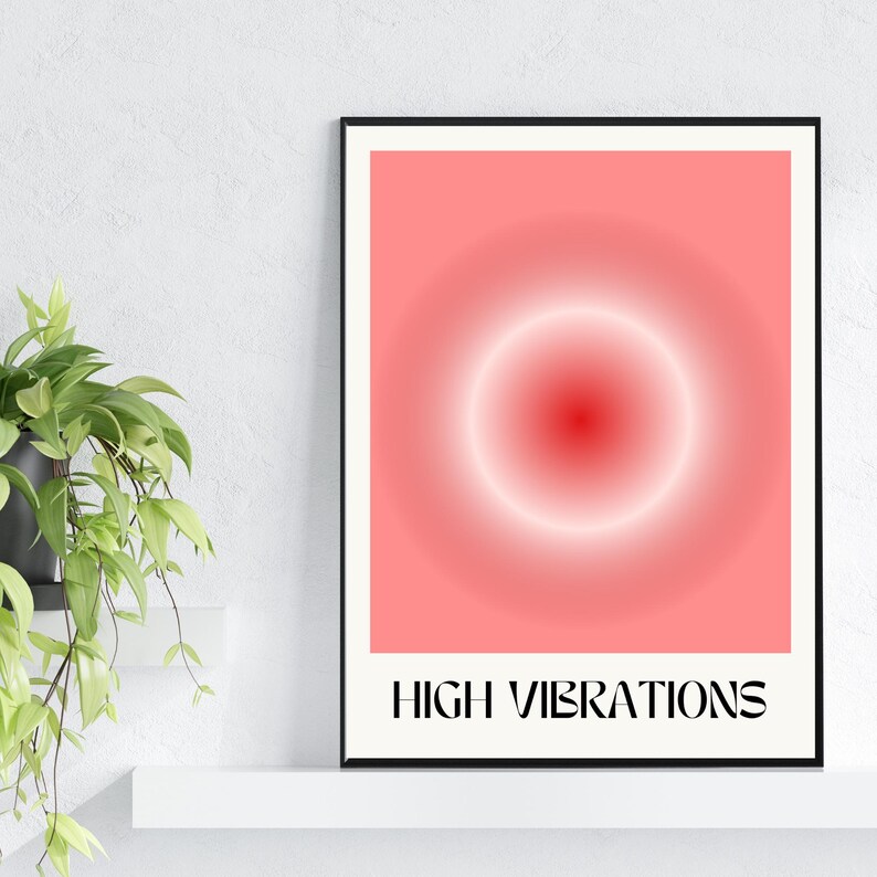 Red Aura Poster | High Vibrations Art | Bedroom Wall Art Decor ...