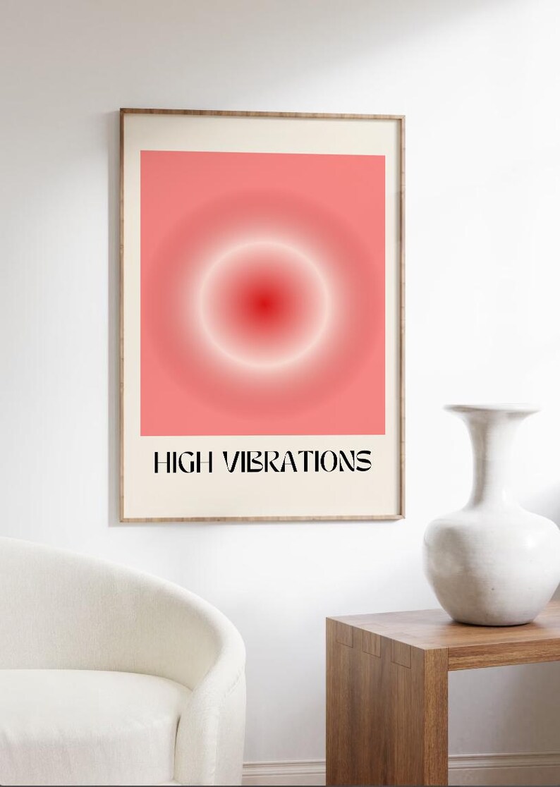 Red Aura Poster | High Vibrations Art | Bedroom Wall Art Decor ...