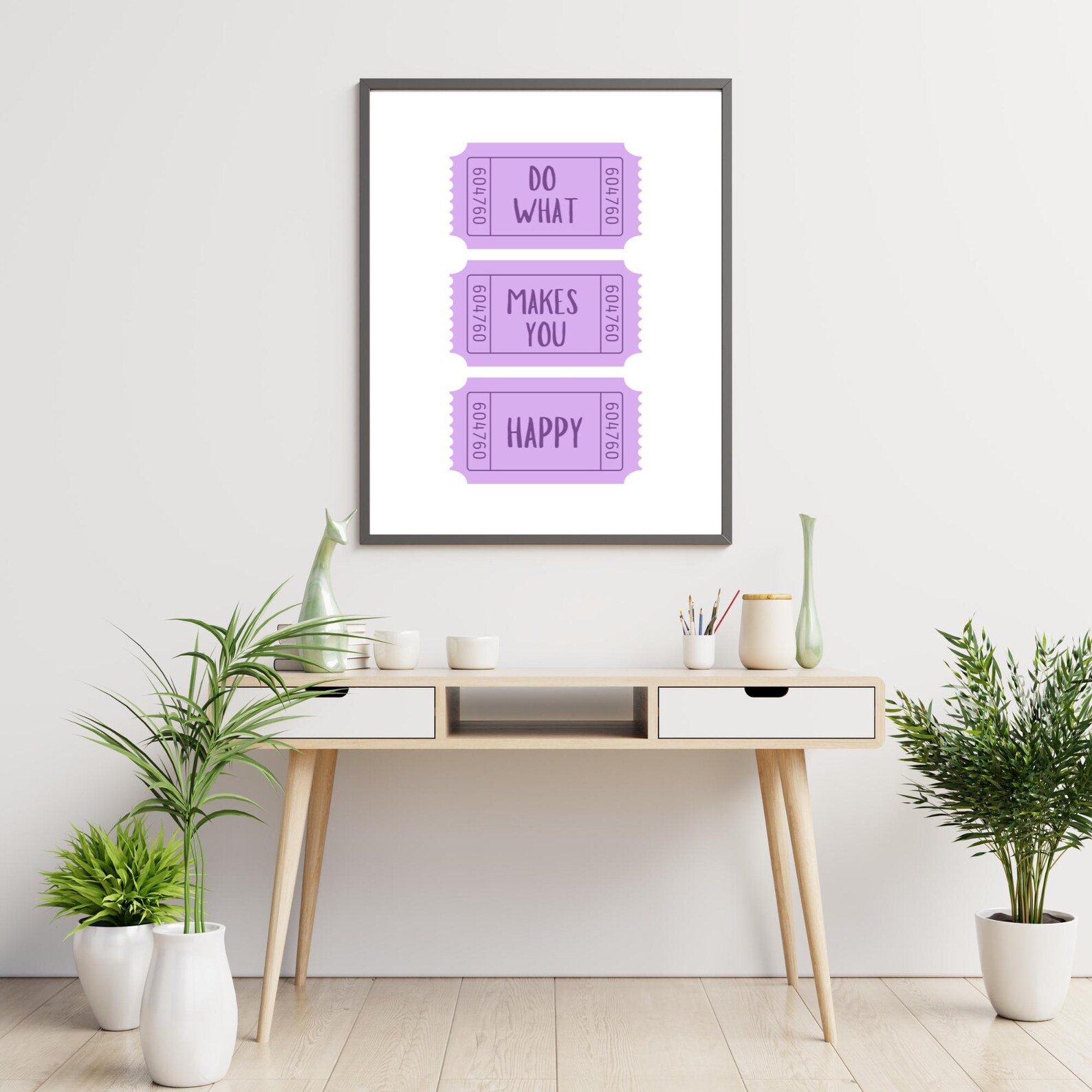 Do What Makes You Happy Poster, Ticket Stub Wall Art, Aesthetic Dorm ...