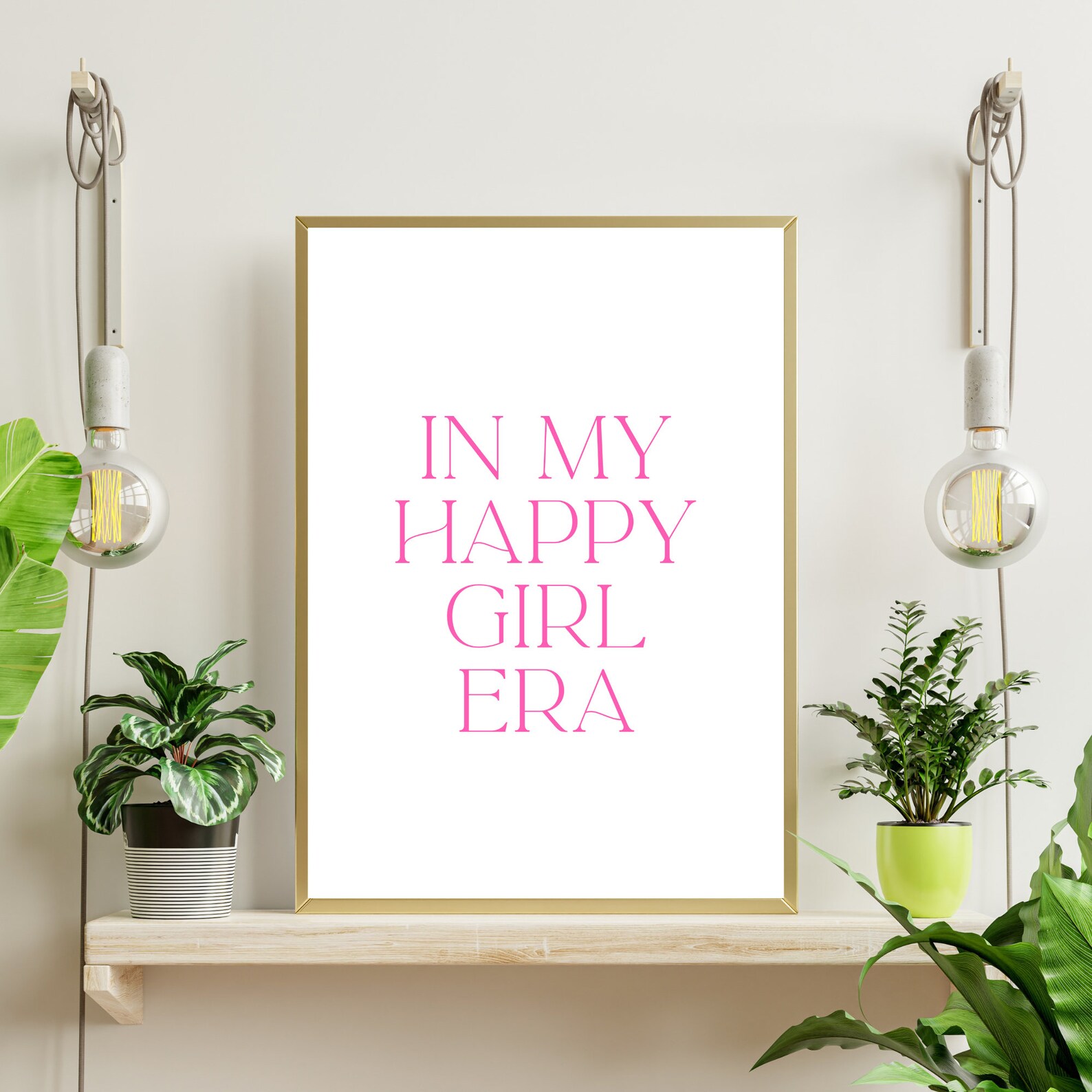 In My Happy Girl Era Pink Print Bedroom Poster Aesthetic Wall Art Dorm ...