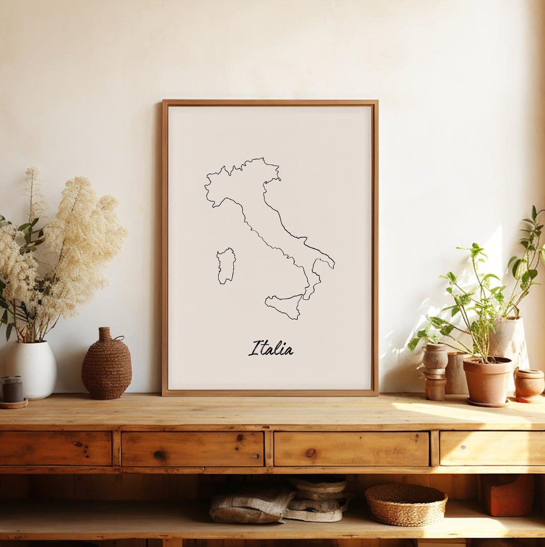 Italy Map Wall Art | Kitchen Wall Art | Posters and Prints | Travel Art ...