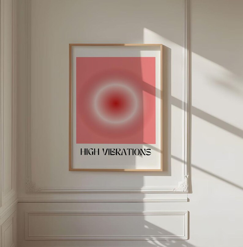 Red Aura Poster | High Vibrations Art | Bedroom Wall Art Decor ...