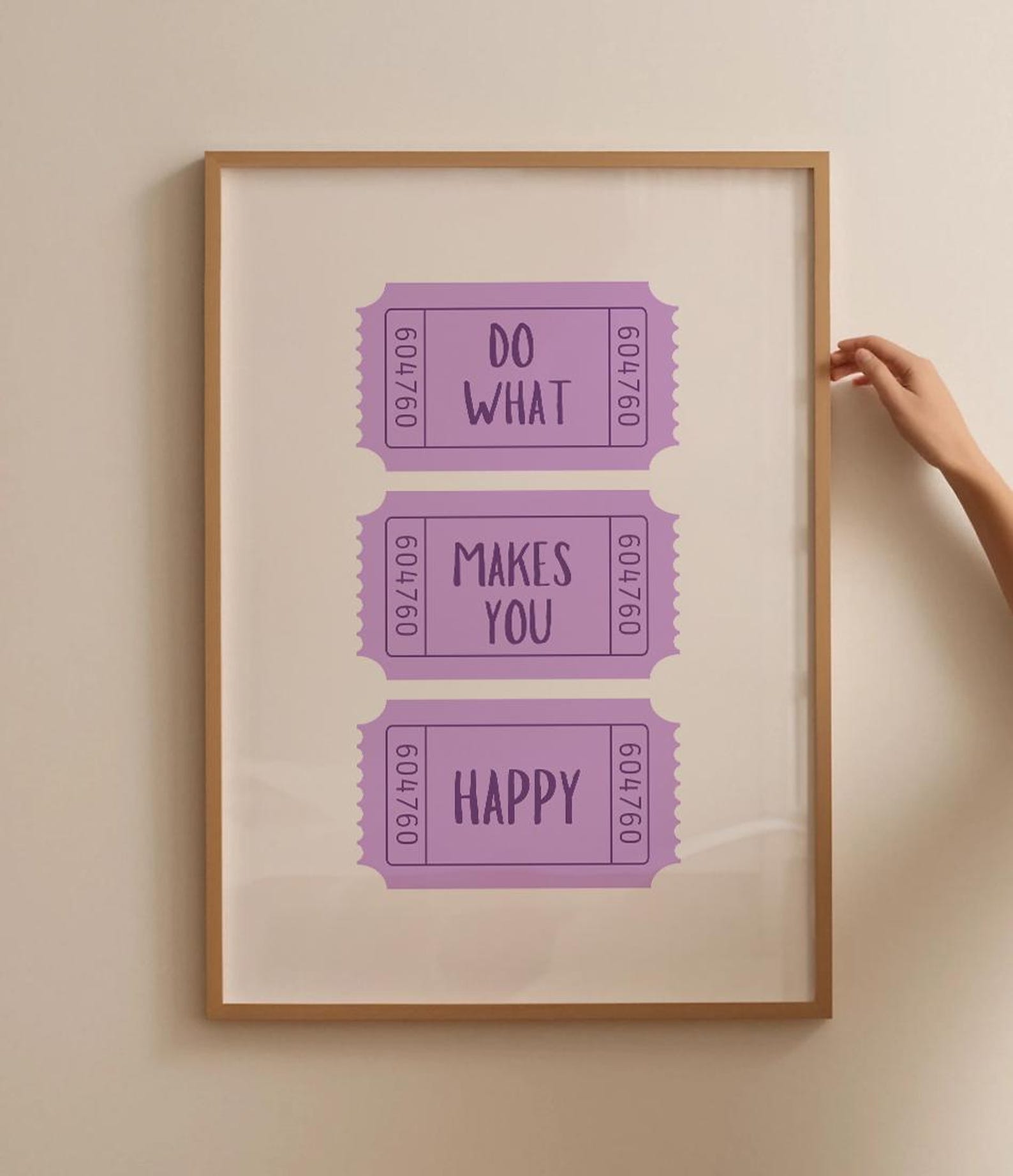 Do What Makes You Happy Poster, Ticket Stub Wall Art, Aesthetic Dorm ...