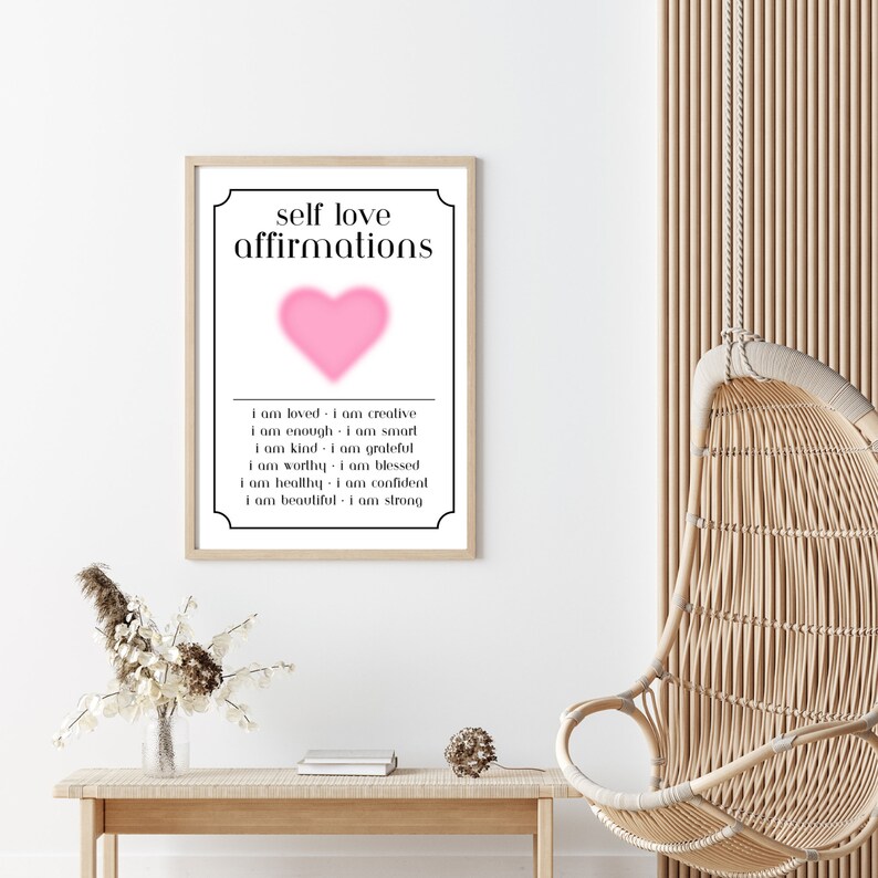 Self Love Affirmations Wall Art Print, Self Love Print, Self Love Gifts ...