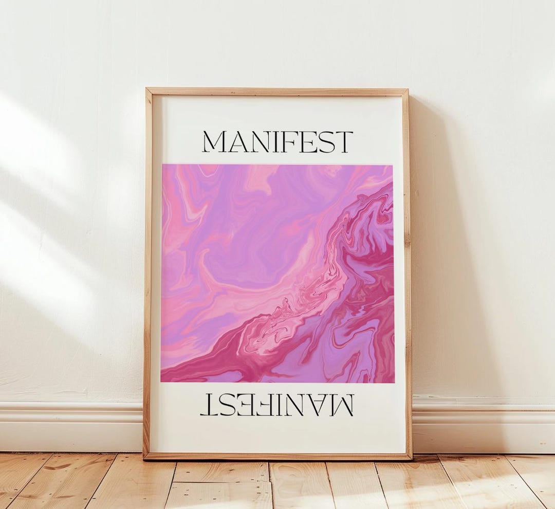 Trendy Printable Manifestation Wall Art, Pink Aesthetic Prints,girls ...