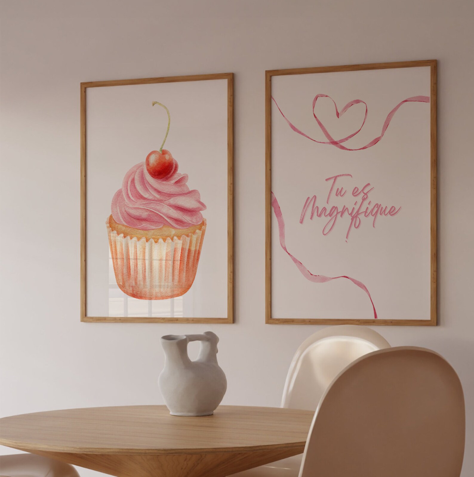 Pink Ribbon Print, Coquette Room Decor, You Look Beautiful ...