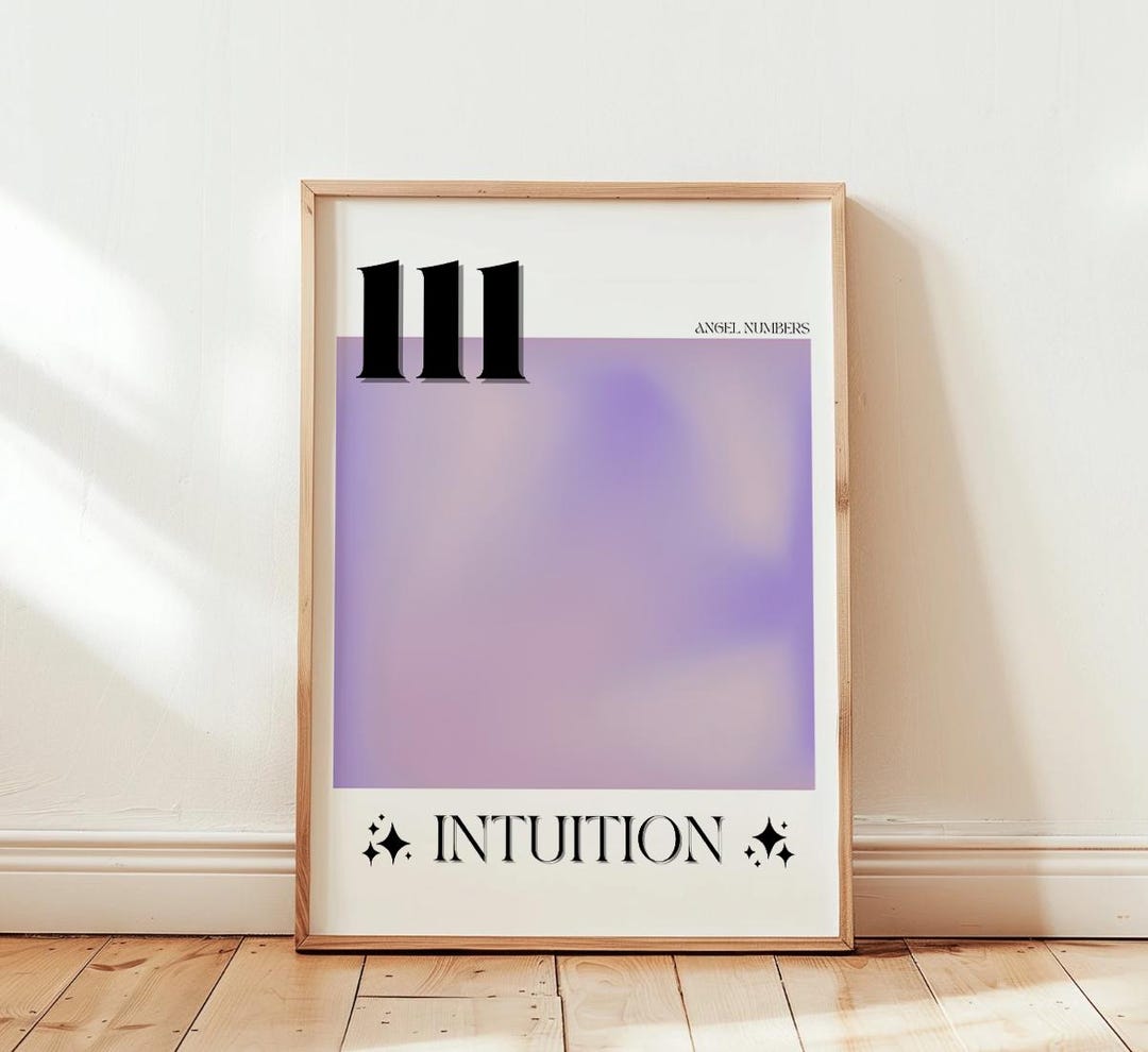 Intuition 111 Angel Numbers Printable Wall Art for Bedroom, Girls Dorm ...