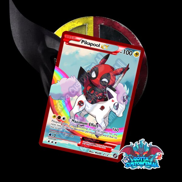 Deadpool Pikachu Card - Etsy
