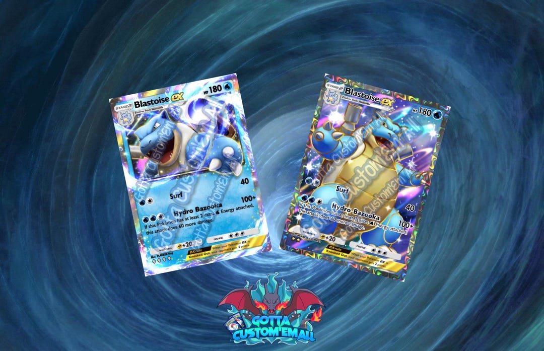 Custom Pokémon Card Blastoise EX Physical Copy of Digital Release ...