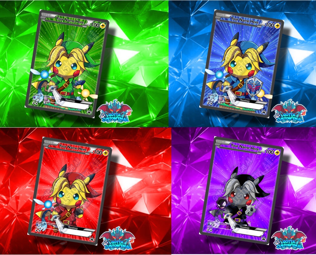 X1 Custom Pokémon Timestamp Card Linkachu link X Pikachu - Etsy