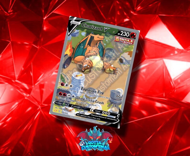 Custom Sleepy Charizard Pokémon Card Normal & Shiny Variants Unique ...