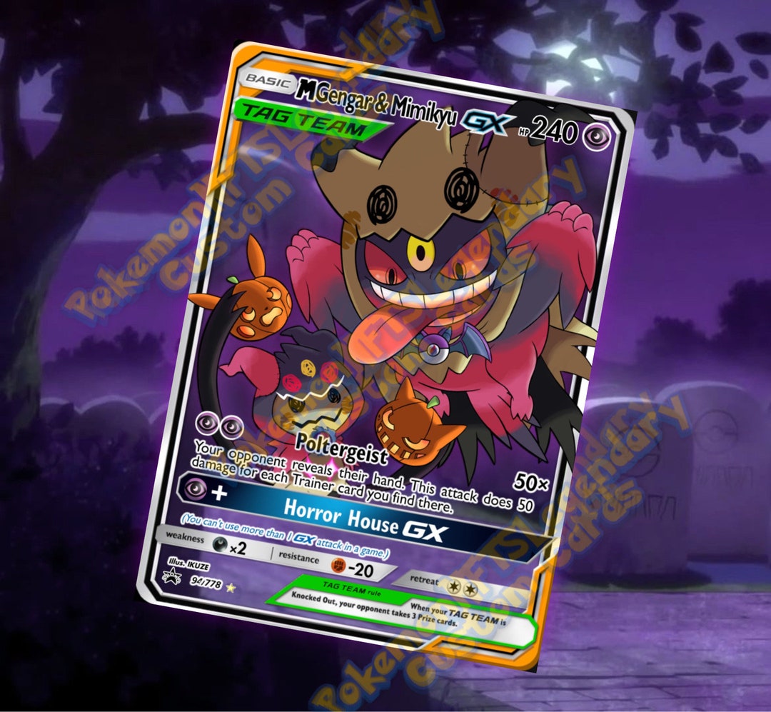 Mega Gengar & Mimikyu Tag Team Halloween Card - Etsy Australia