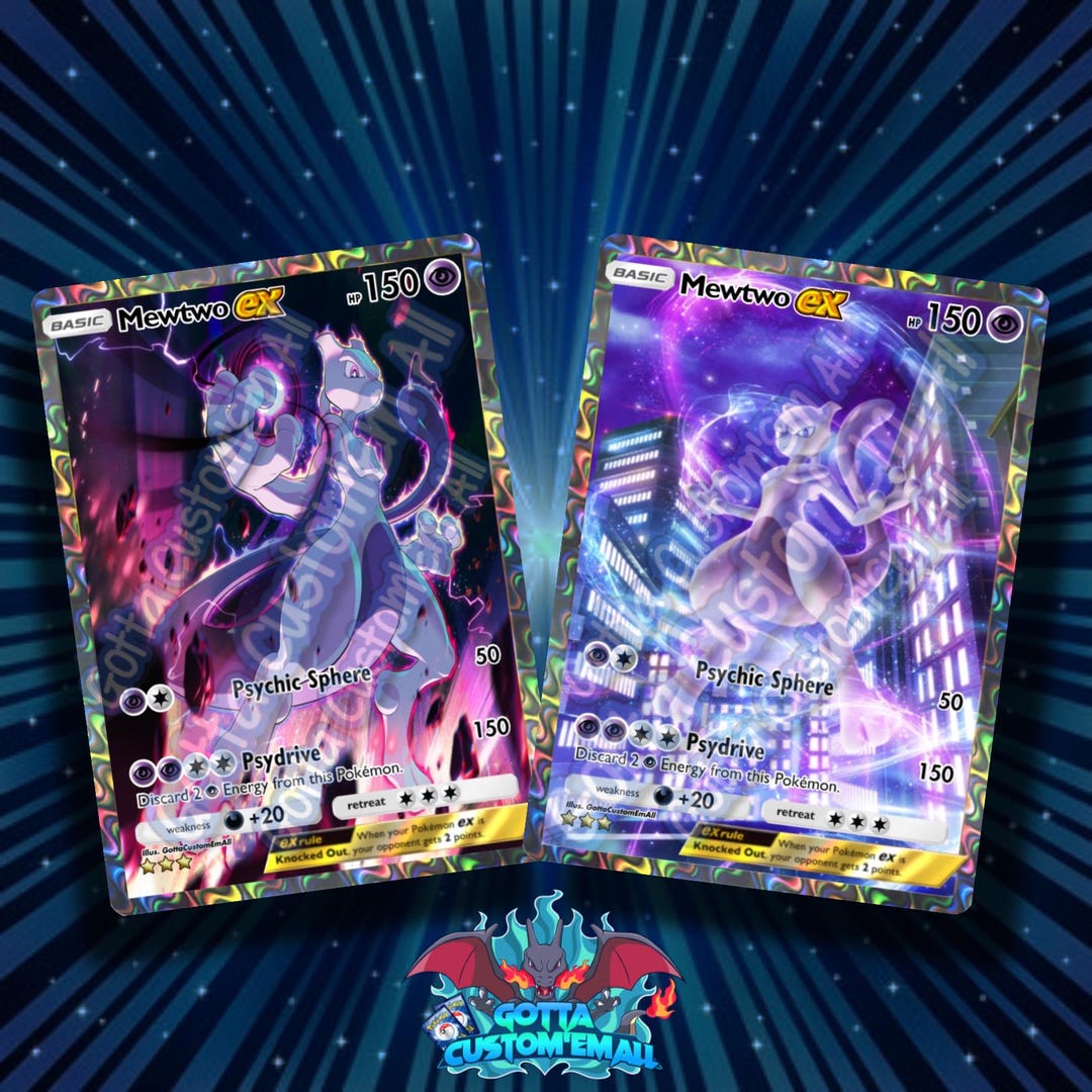 Custom Mewtwo EX Card Duo Inspired by the Pokémon TCG Digital Binder ...