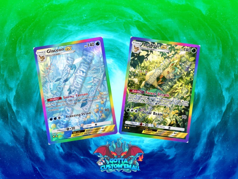 Leafeon & Glaceon Ex Custom Pokémon Card – Inspired by Pokémon TCG ...