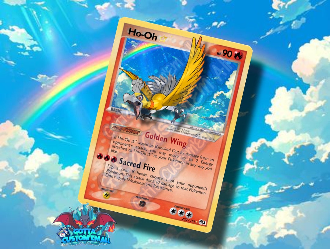 Legendary Ho-oh Gold Star Custom Pokémon Card - Etsy New Zealand
