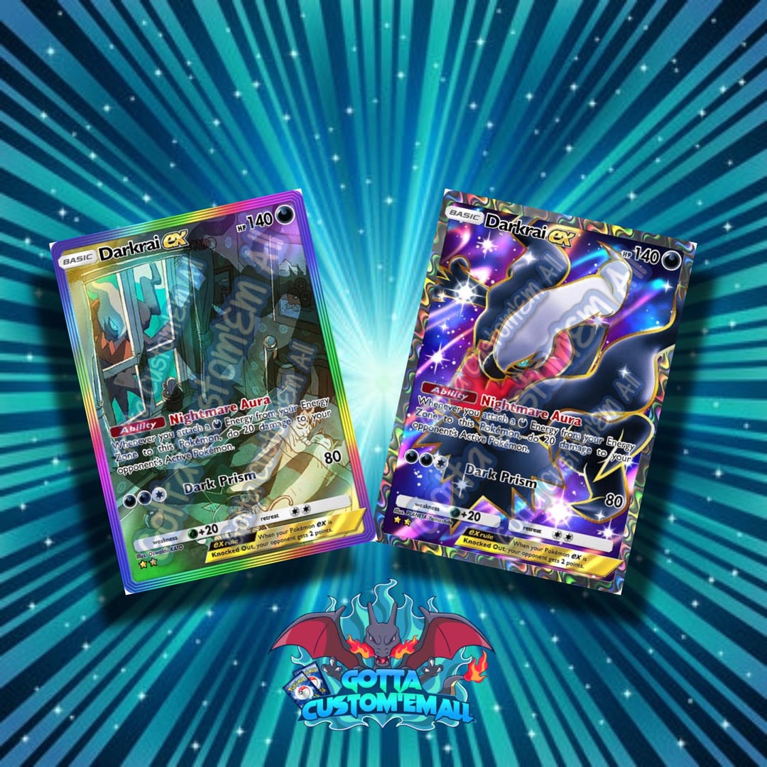 Custom Pokémon Card Physical Version of Darkrai From Pokémon TCG Pocket ...