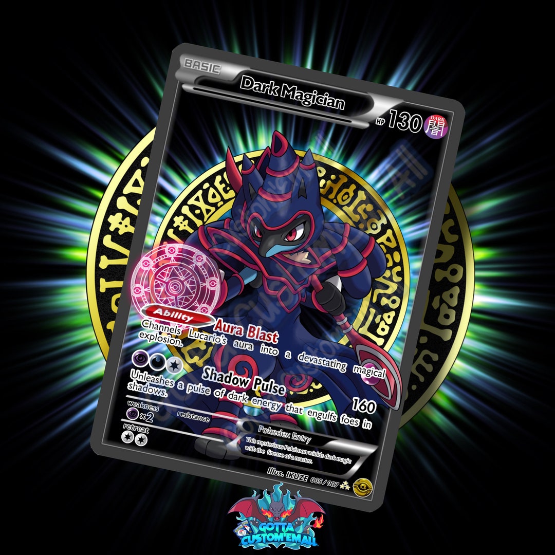 Lucario as Dark Magician Pokémon Custom Card - Etsy