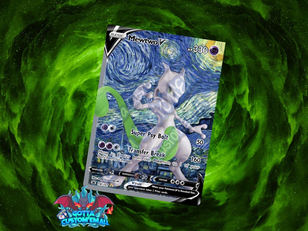 Starry Night Mewtwo Shiny/normal Variant - Etsy